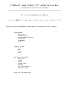 ARC GENERAL GUIDELINES - Heritage Cove
