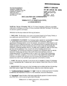 TR4 Declaration of Condominium 11-13-01 - Heritage Cove